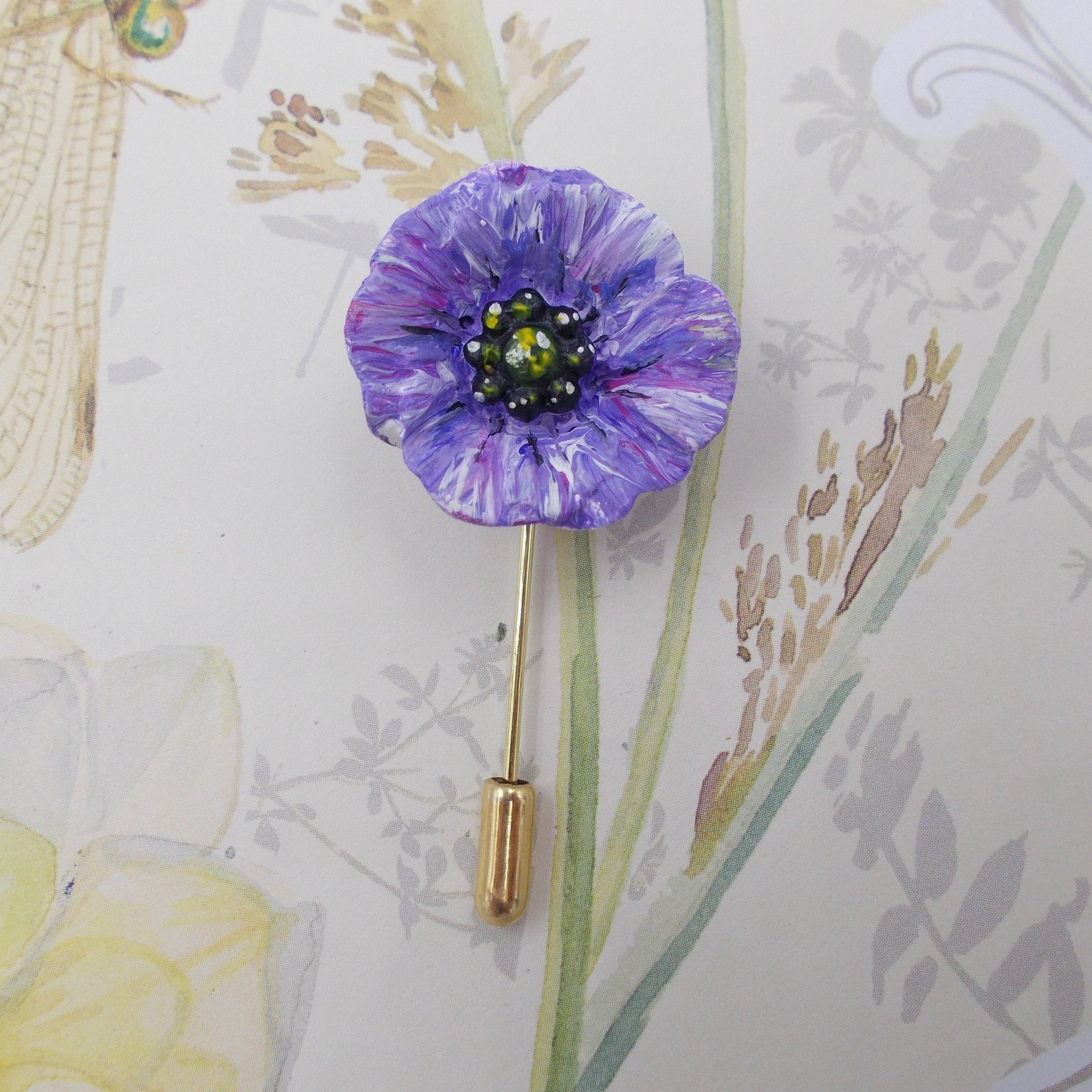PURPLE POPPY PIN Commemorative Memorial War Animals Lapel - Etsy UK