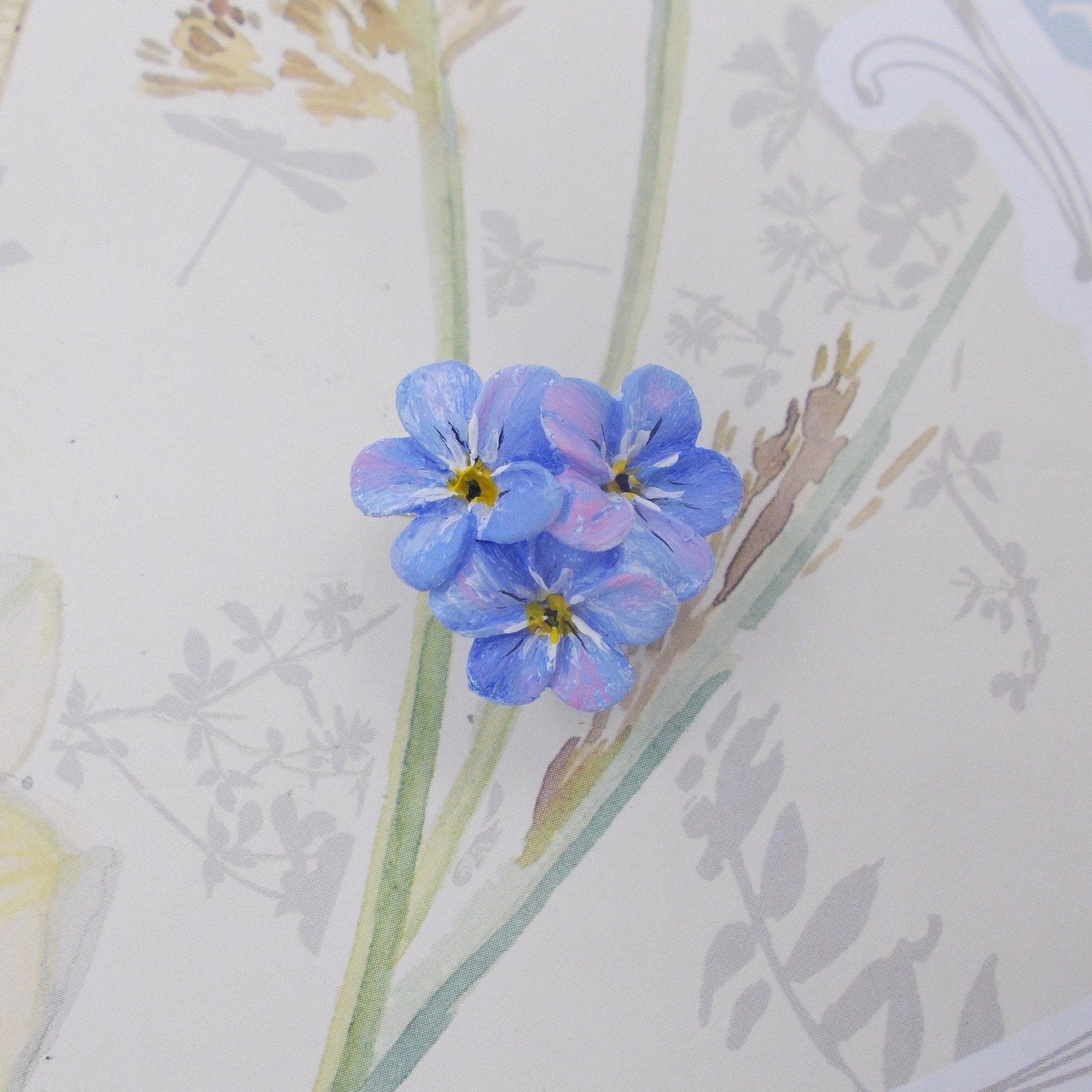 FORGET-ME-NOT Brooch Forget-me-not Pin Forget-me-not Blue | Etsy UK
