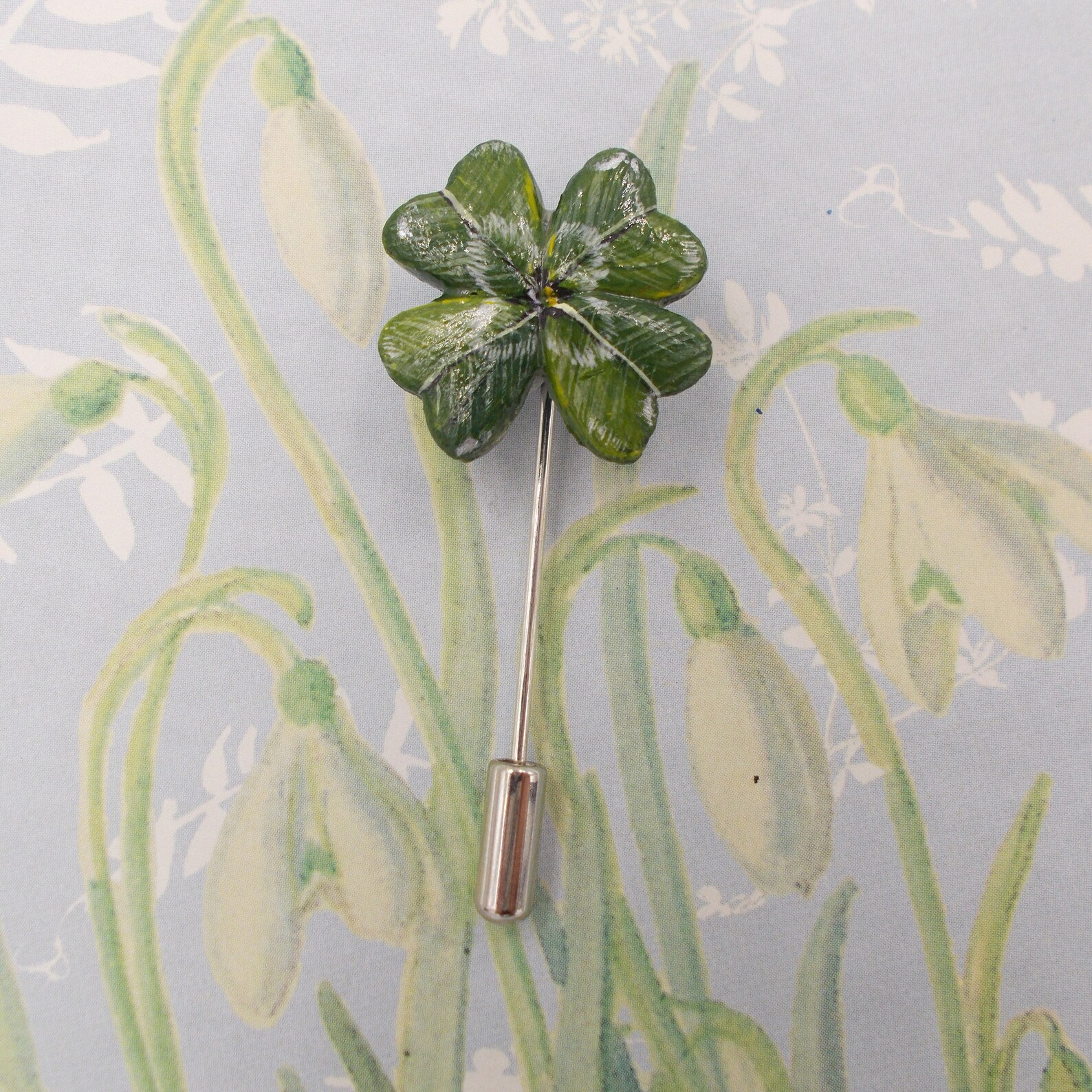 FOUR-LEAF CLOVER Pin Clover Leaf Brooch Lucky Four Leaf Clover | Etsy UK
