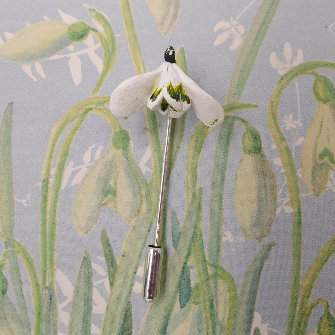 Handmade Snowdrop Pin: Tiny Floral Wedding Corsage, Silver Plated, Hand ...