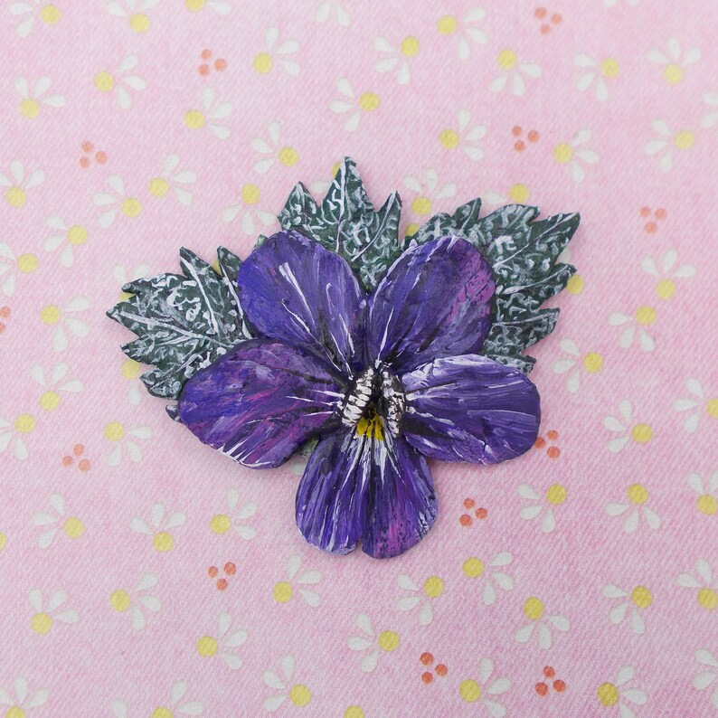 Large SWEET VIOLET BROOCH Violet Pin Floral Purple Wedding - Etsy UK