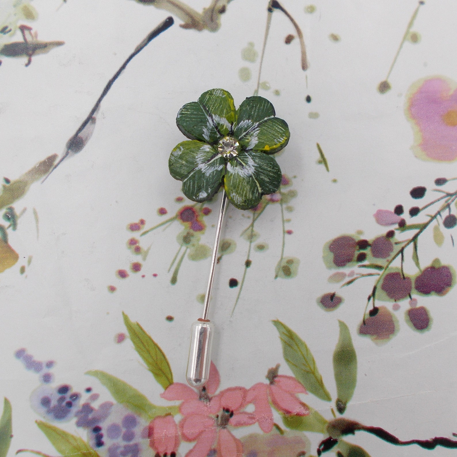 Small FOUR LEAF CLOVER Pin Lucky Four Leaf Clover Pin Good | Etsy UK