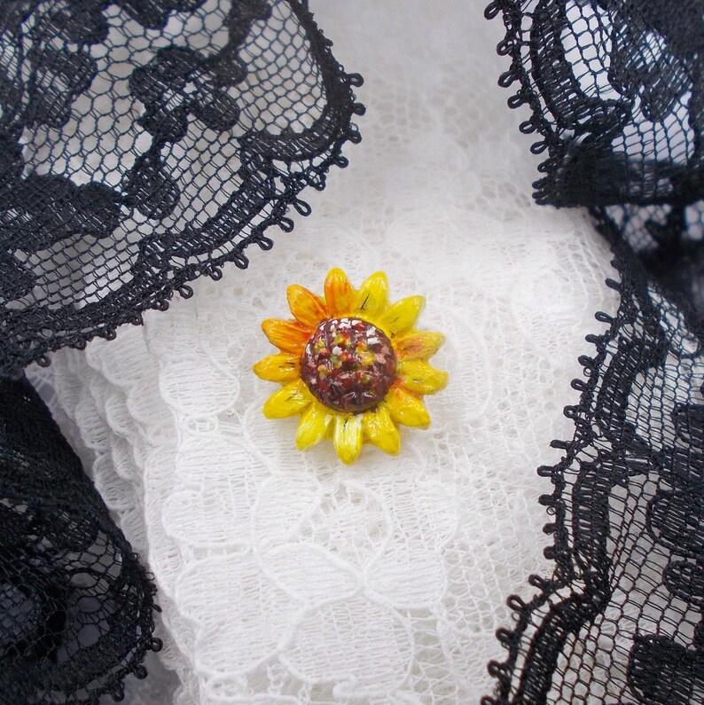 Small SUNFLOWER Tie Pin Sunflower Tie Tack Yellow Daisy Tie | Etsy