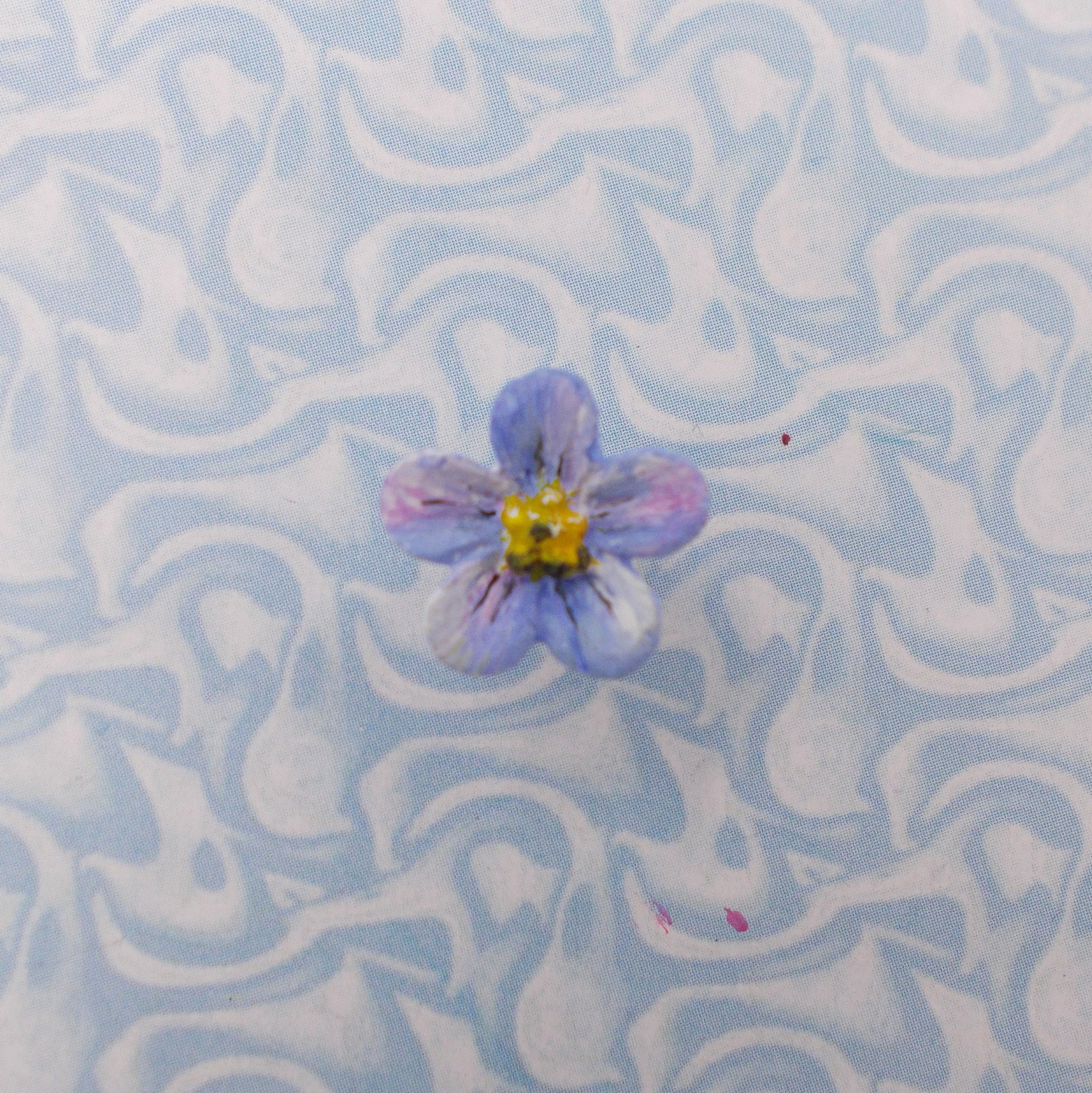Hand Painted Tiny Forget-me-not Tie Pin: Silver Plated Lapel Flower - Etsy