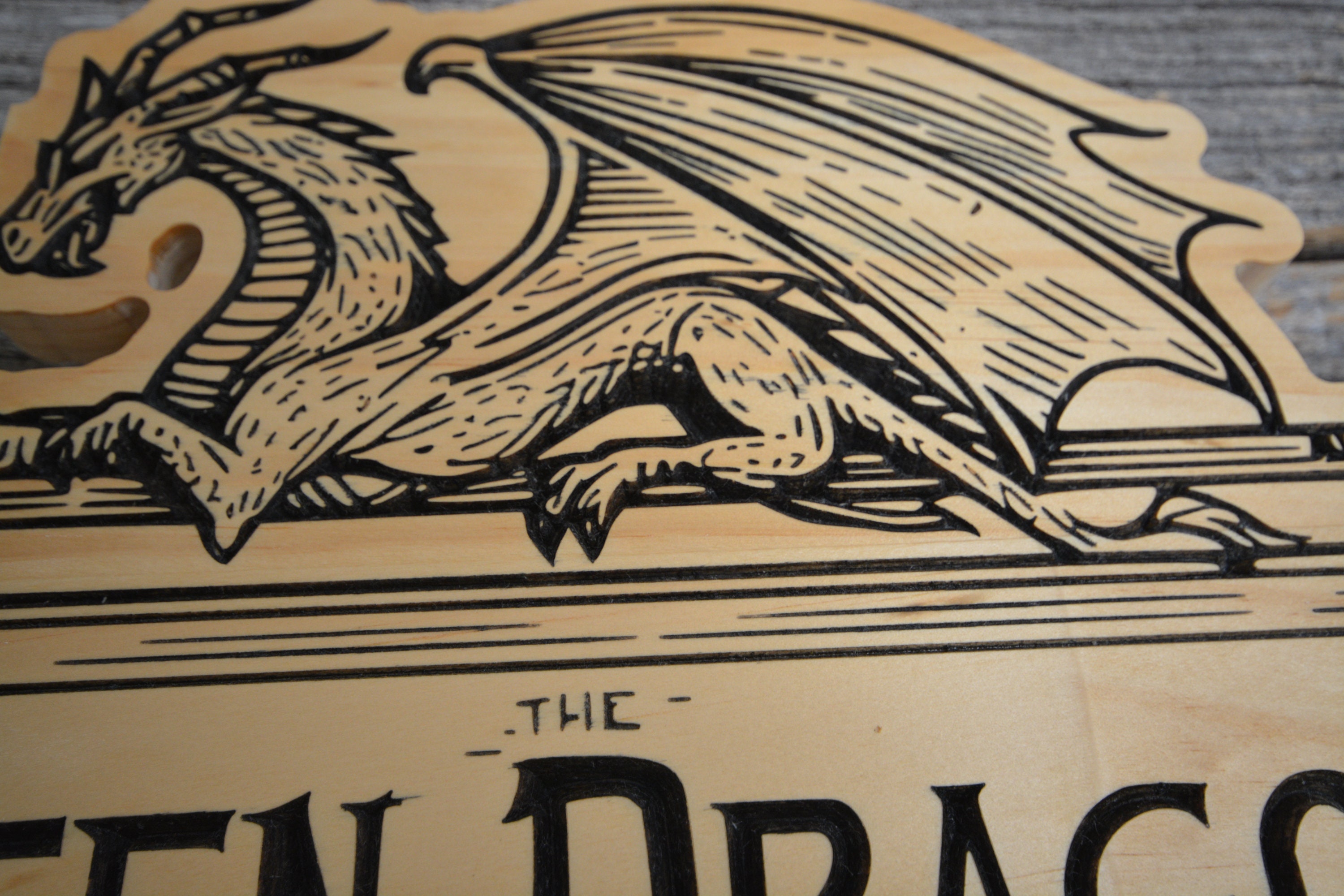 The Green Dragon Inn LOTR Engraved Wooden Sign Gift for LOTR Fans ...