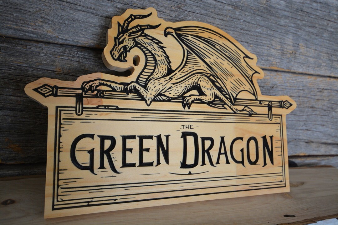 The Green Dragon Inn LOTR Engraved Wooden Sign Gift for LOTR Fans ...