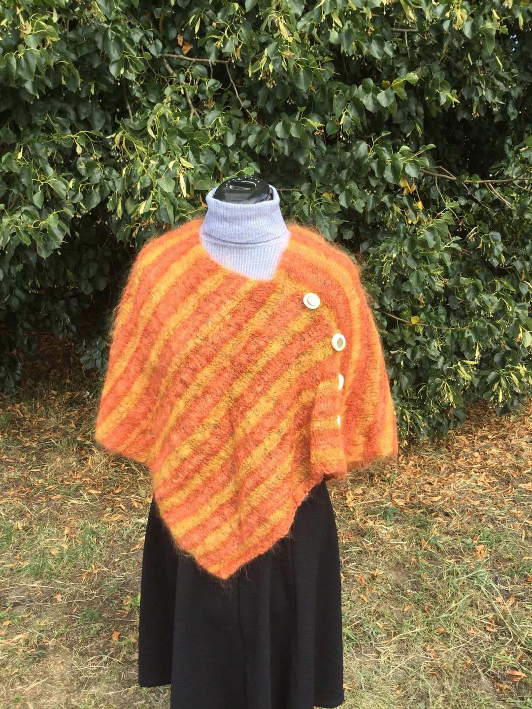 Poncho, Hand Knit, Handmade Poncho, Gift Ideas, Hand Knitted Poncho - Etsy