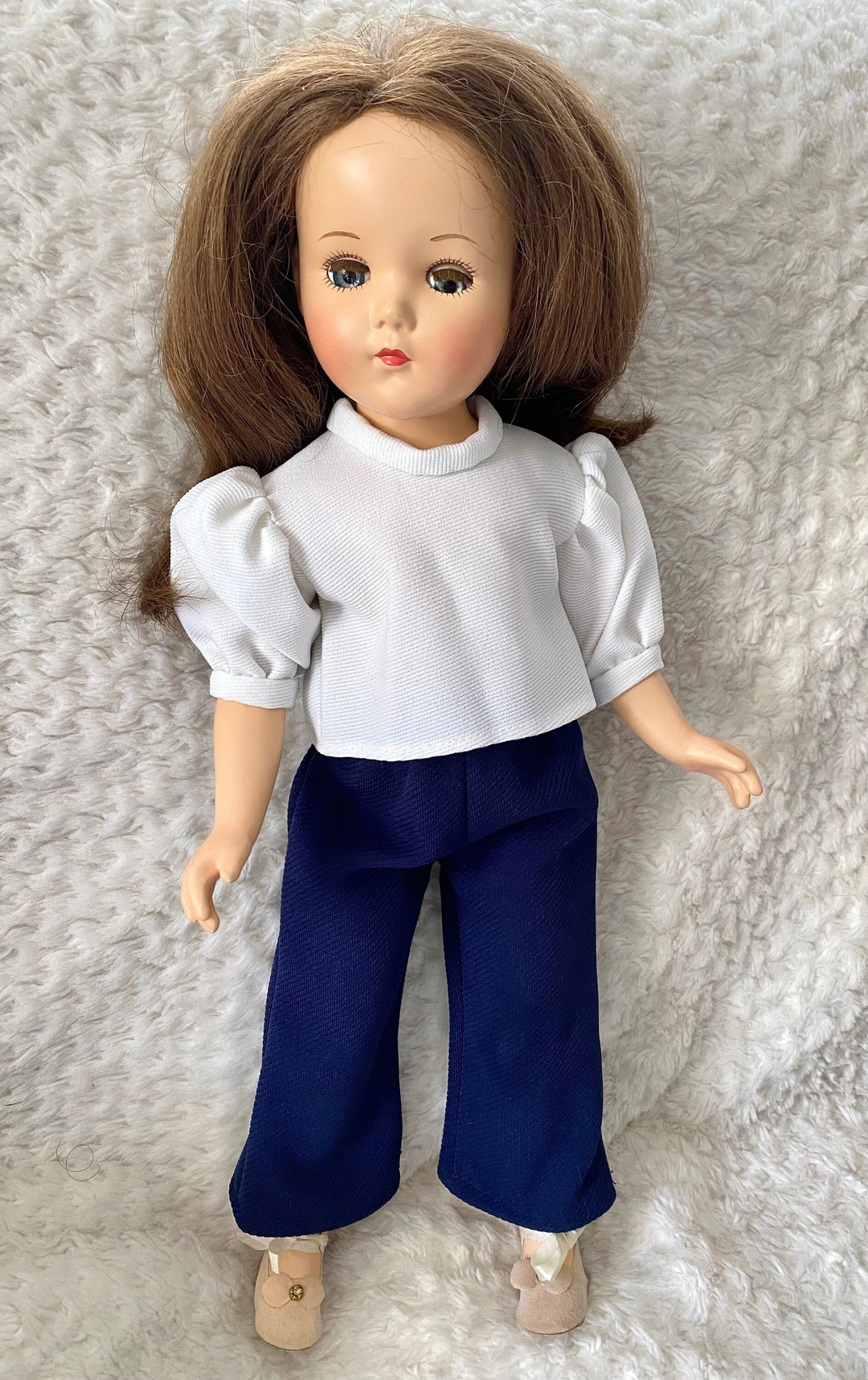 Vintage Doll Outfit: Blue Pants & Puff Sleeve Top, Fits 17-18" Dolls - Etsy