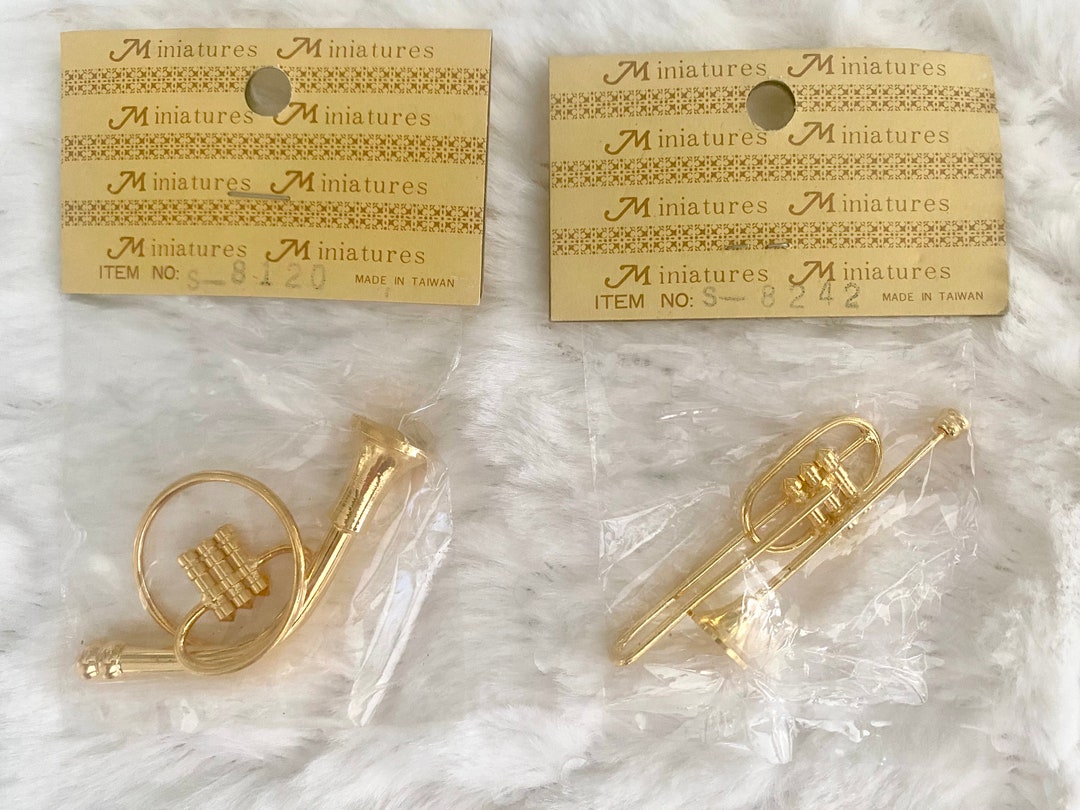 Vintage Doll House Musical Instrument , French Horn or Trombone , Gold ...