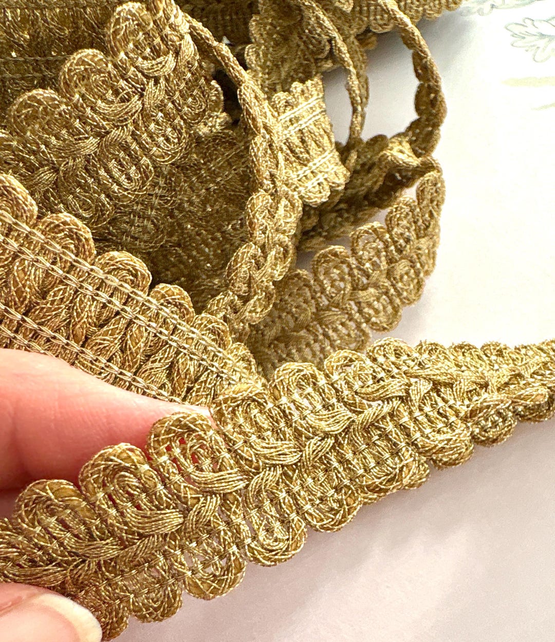 Early All Metal Antique Gold Metallic Gimp Braid Trim Beautiful Metal ...