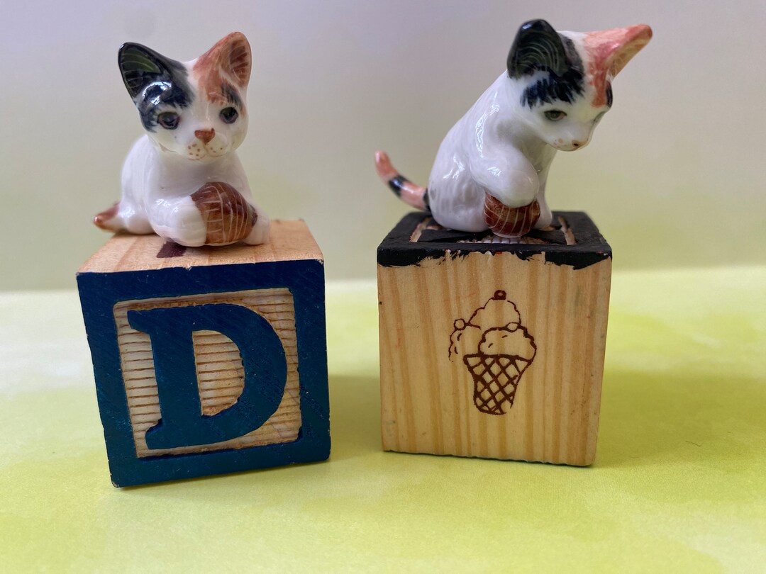 Sweet Set of Two Miniature Calico Kittens for Your Doll House and ...