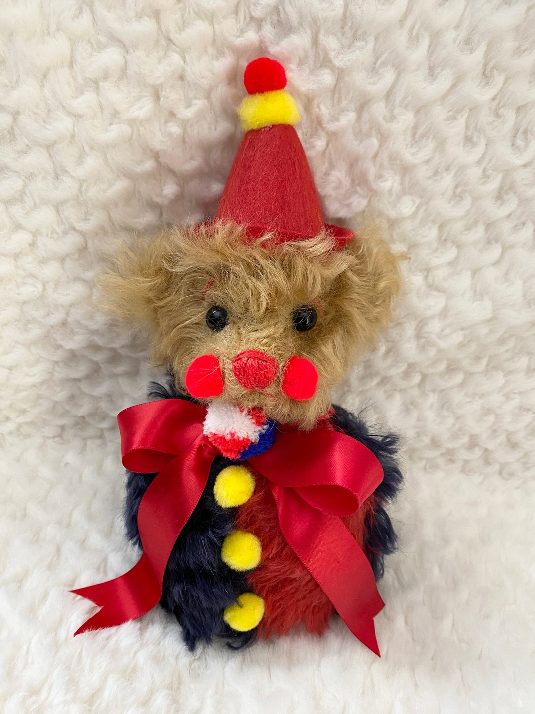 Vintage Mohair Clown Bear Rolly Polly Teddy Bear Plush 9 - Etsy