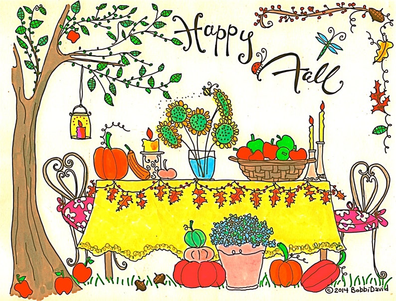 Happy Fall Greeting Card - Etsy