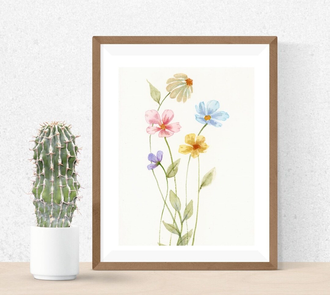 Floral #2 Watercolor Printable PDF Digital Art Print - Etsy