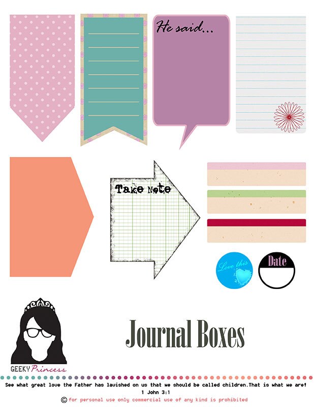 Printable Journal Boxes - Bible Journaling Kit With Silhouette Cut File ...
