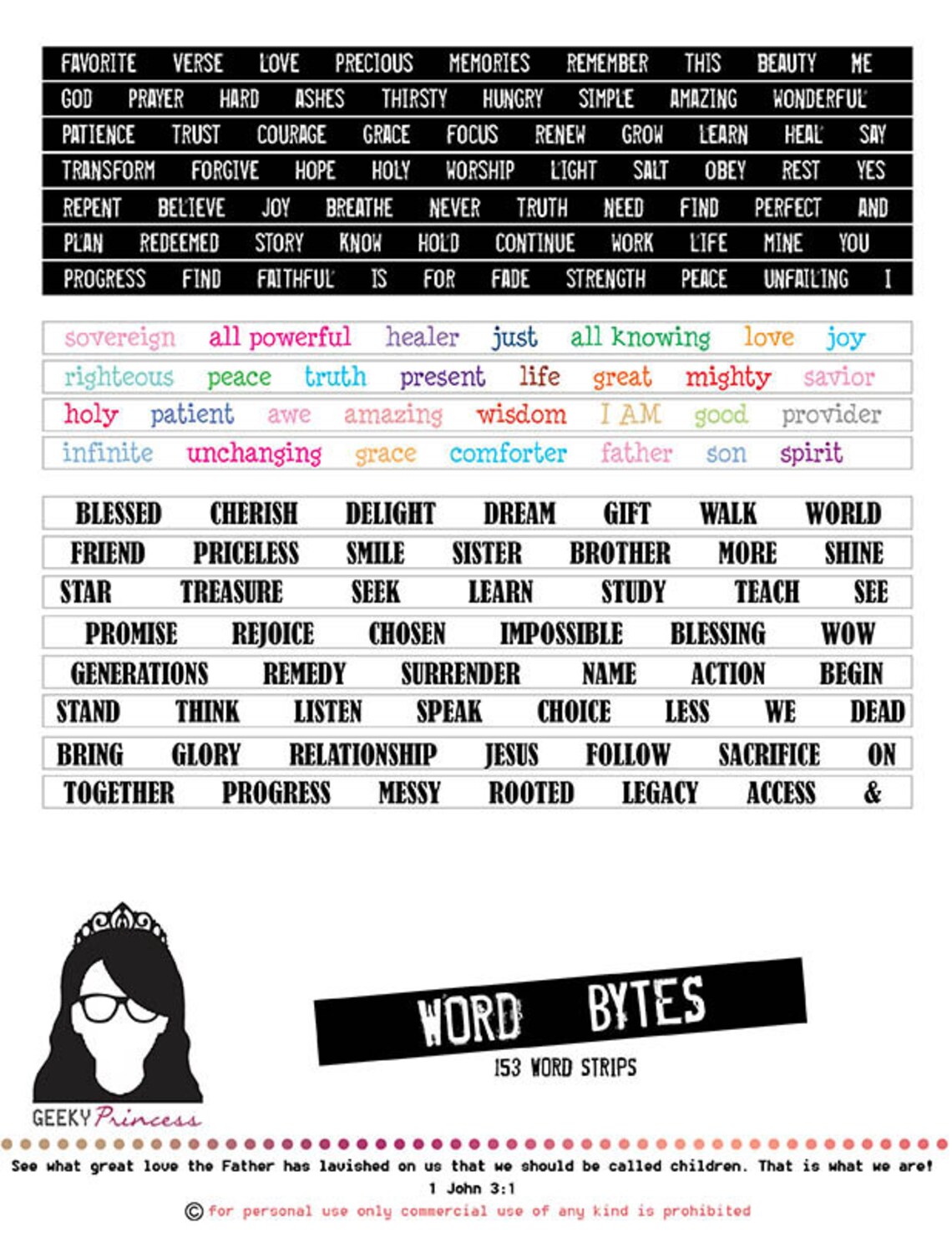 Printable Word Bytes for Bible Journaling - Etsy