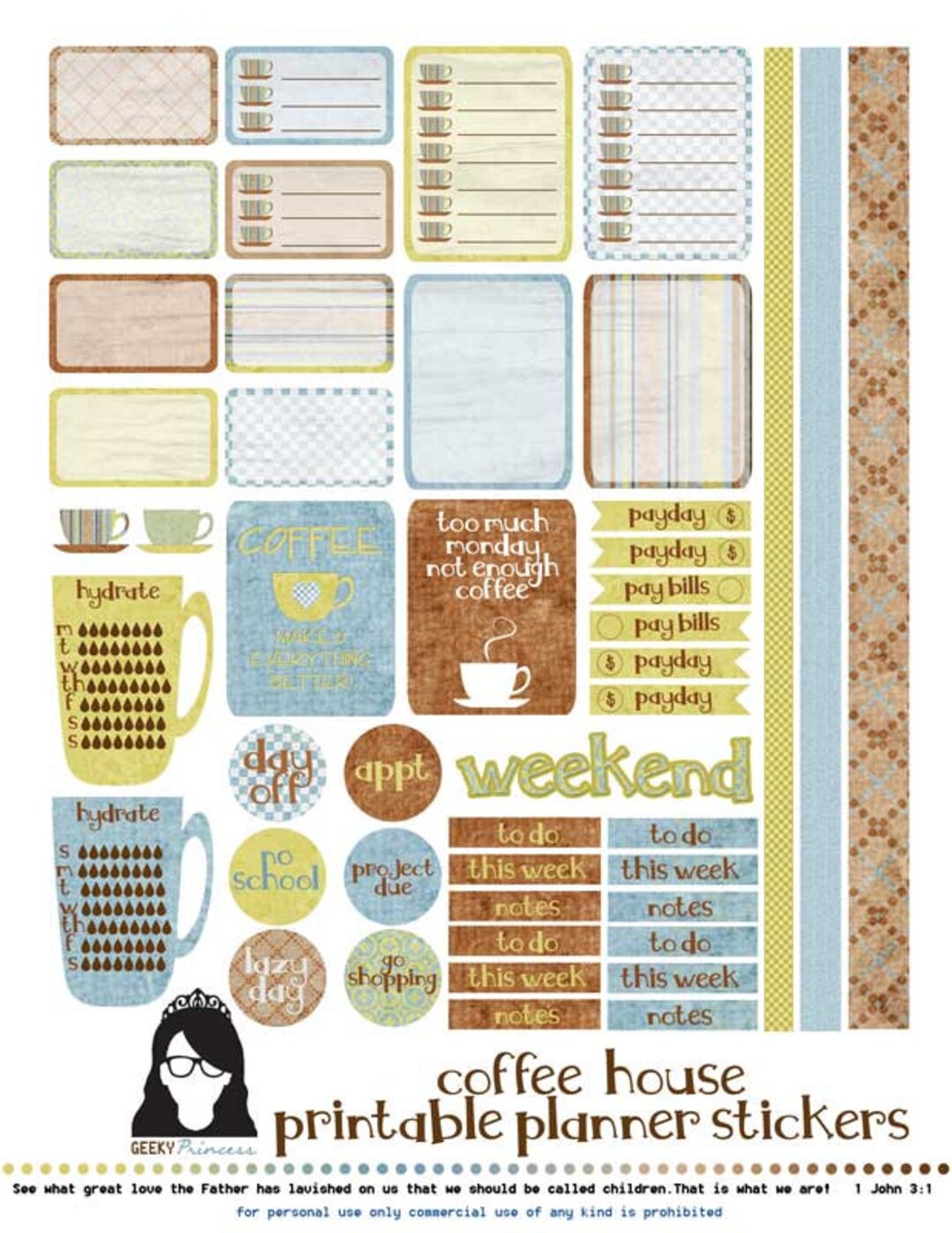 Coffee House Planner Printables - Etsy