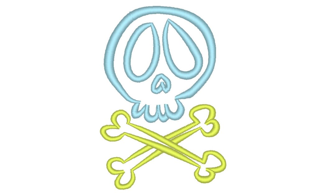 Cute Skull Outline MACHINE EMBROIDERY / INSTANT Cute Kids Skull ...