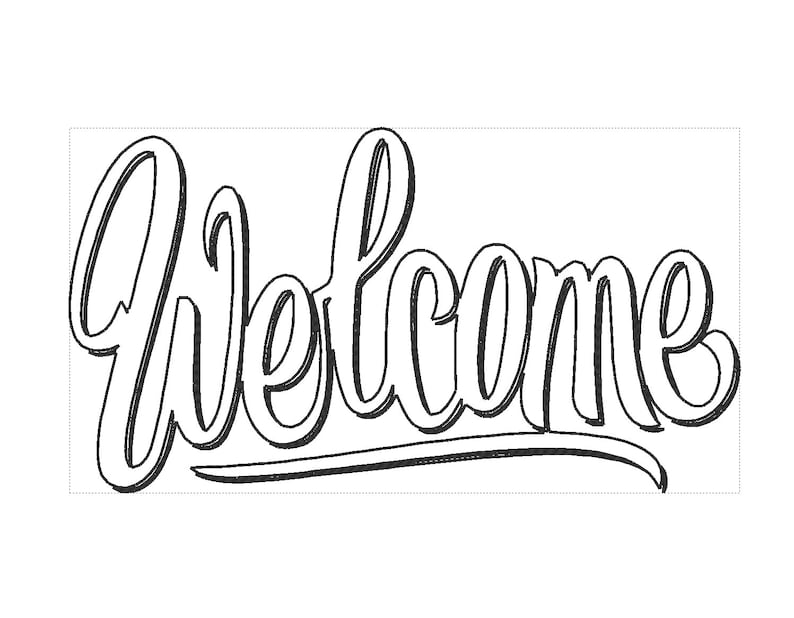 Welcome Bean Stich Outline Design / INSTANT Welcome Banner Simply ...