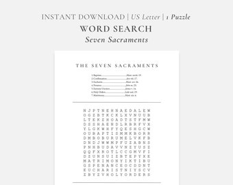 Christian Doctrine Word Search From Catholic Prayer Books, Printable ...