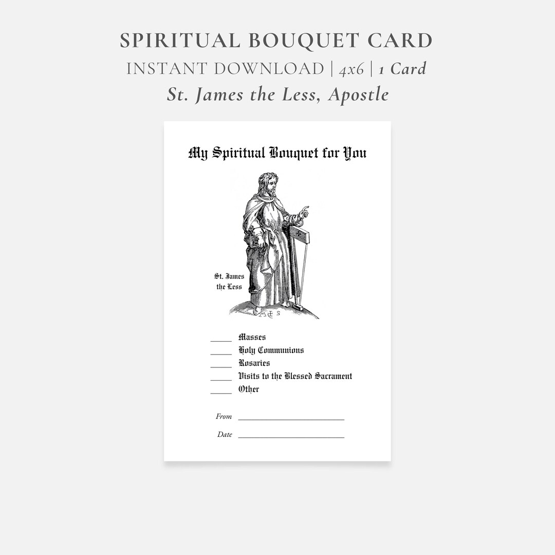Spiritual Bouquet Saint James the Less, Apostle Printable Instant ...