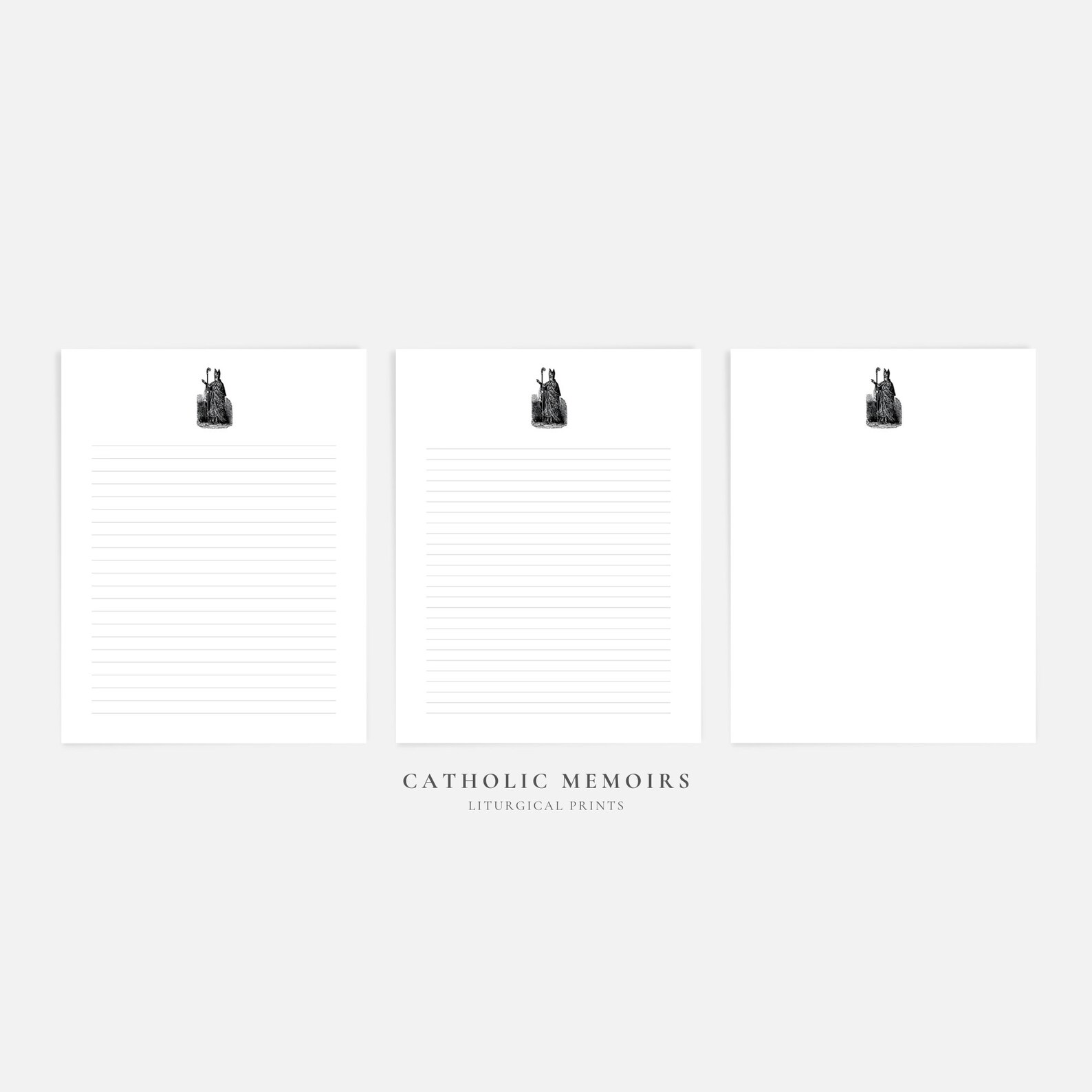 Bishop | Catholic Printable Note Paper Stationery | US Letter 8.5x11 in ...
