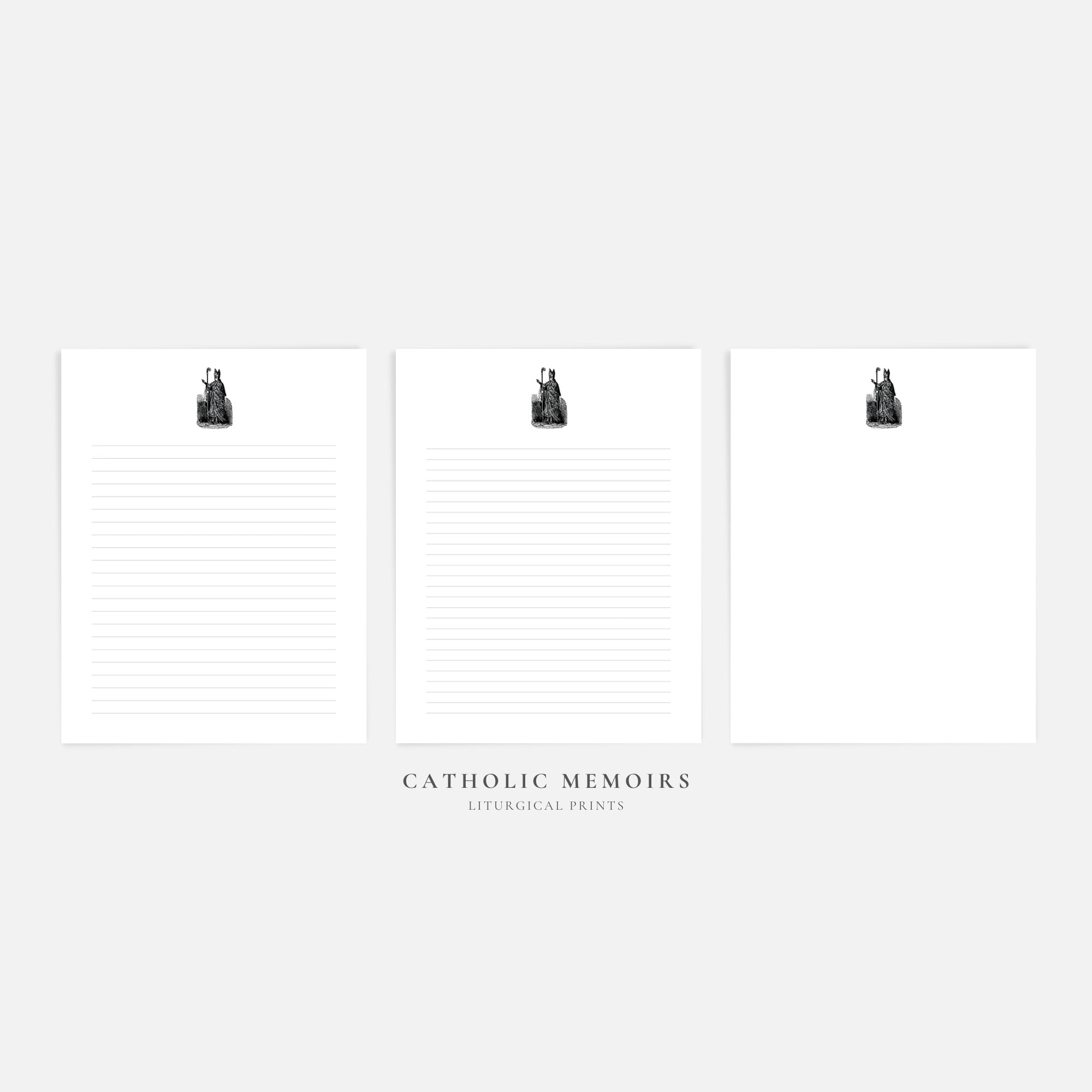 Bishop | Catholic Printable Note Paper Stationery | US Letter 8.5x11 in ...