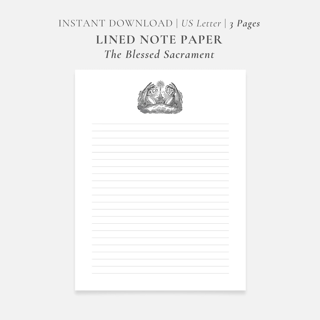Blessed Sacrament | Catholic Printable Note Paper Stationery | US ...