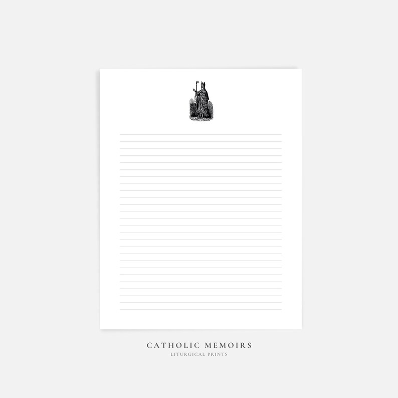 Bishop | Catholic Printable Note Paper Stationery | US Letter 8.5x11 in ...