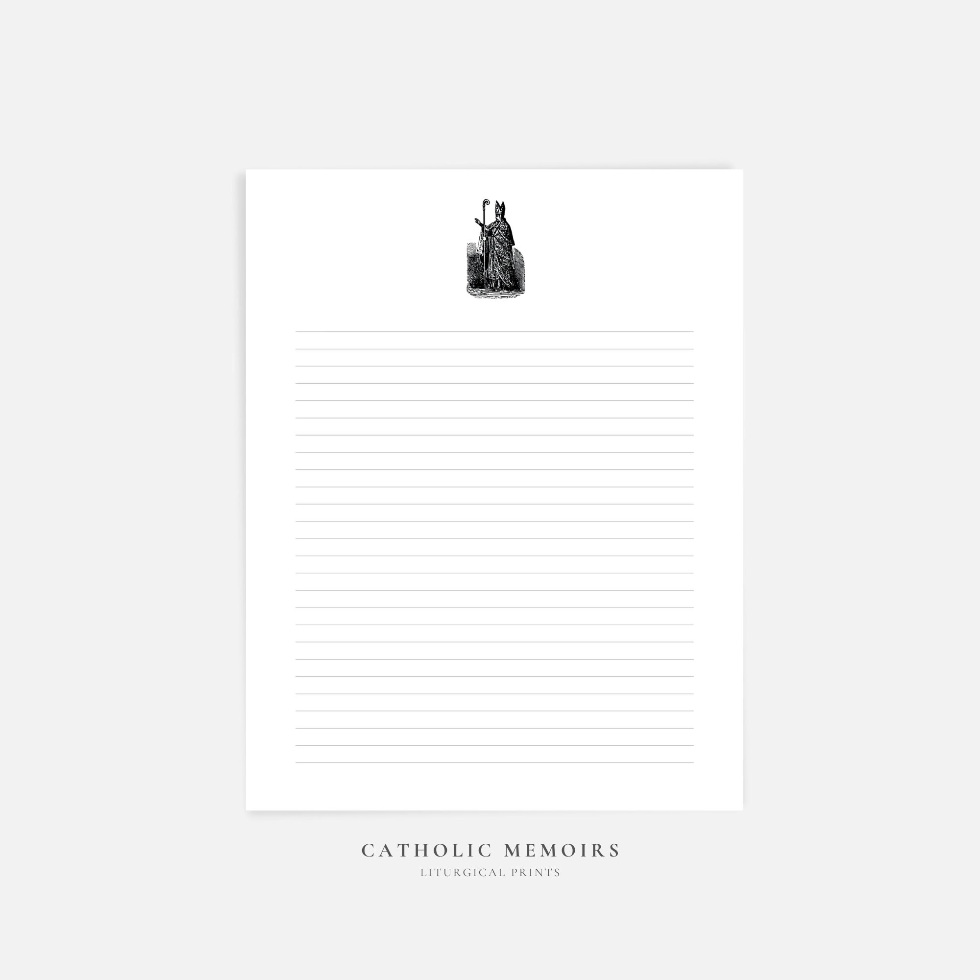 Bishop | Catholic Printable Note Paper Stationery | US Letter 8.5x11 in ...