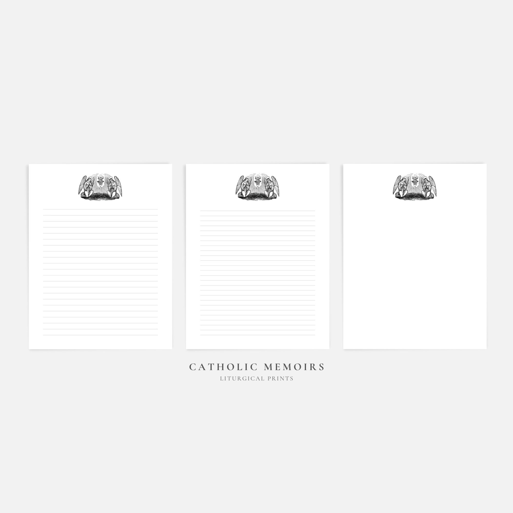 Sacred Heart of Jesus | Catholic Printable Note Paper Stationery | US ...