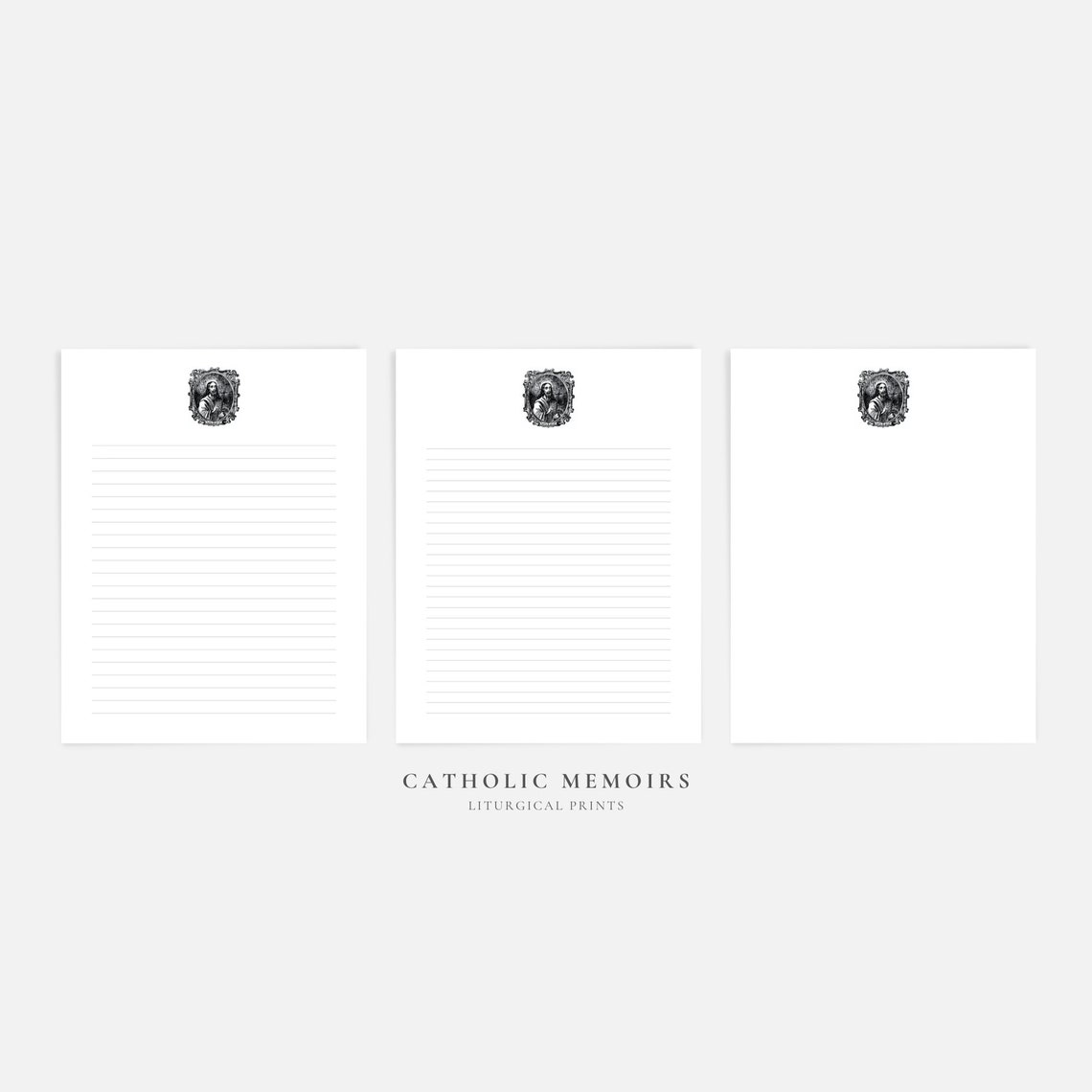 Jesus With Ornate Frame | Catholic Christian Printable Note Paper ...