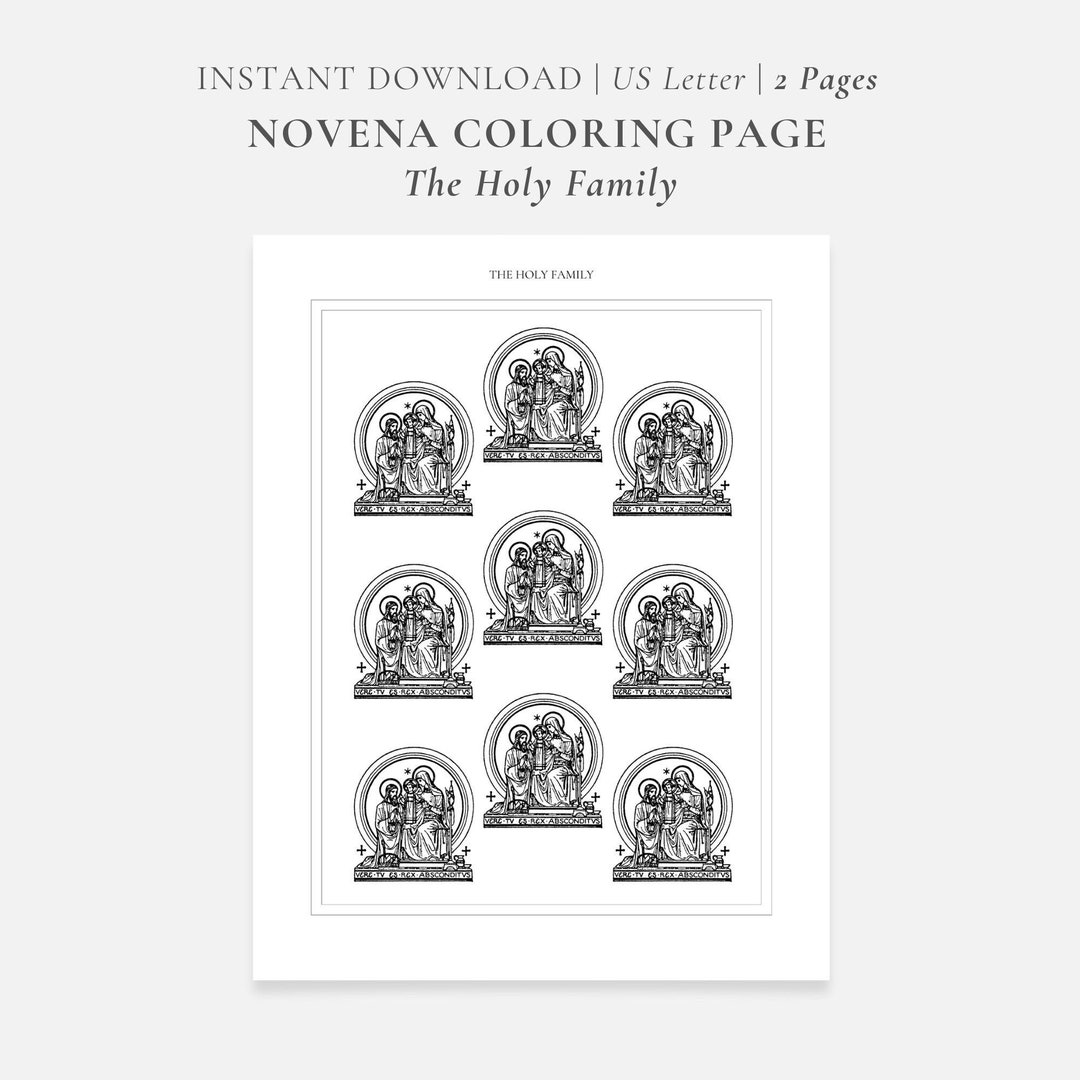 Holy Family Traditional Catholic Tracker Coloring Worksheet, Printable ...