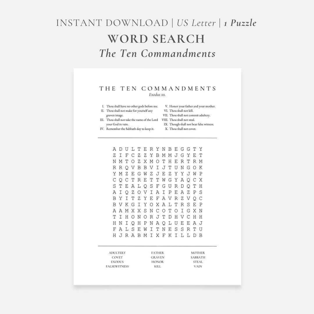 Christian Doctrine Word Search From Catholic Prayer Books, Printable ...