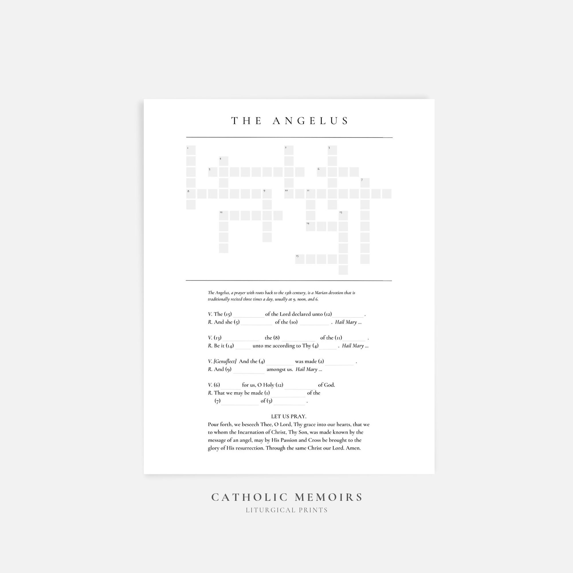 Mary Catholic Puzzles, Letter Size Printable Word Search, Crossword ...