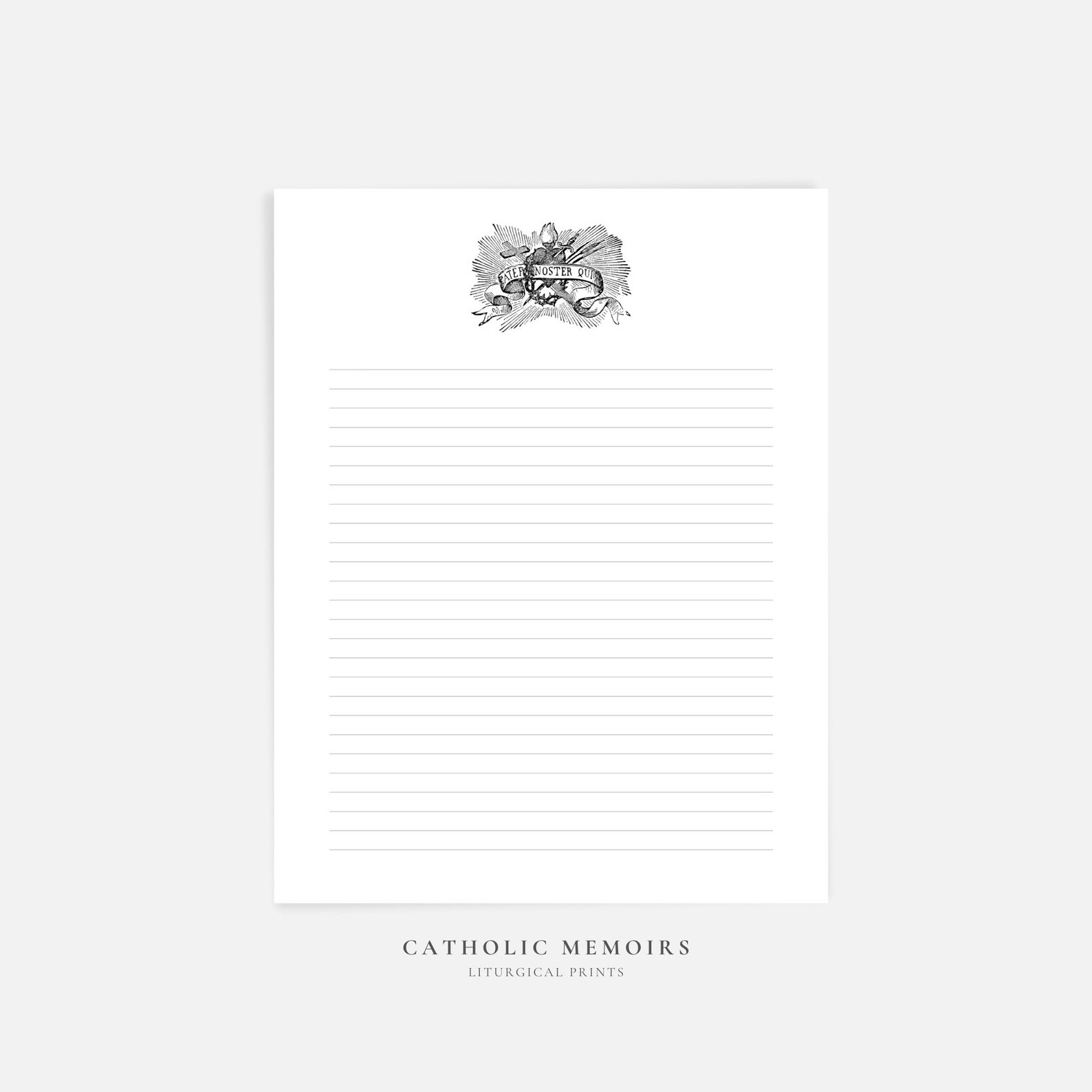 Pater Noster, Our Father | Catholic Printable Note Paper Stationery ...