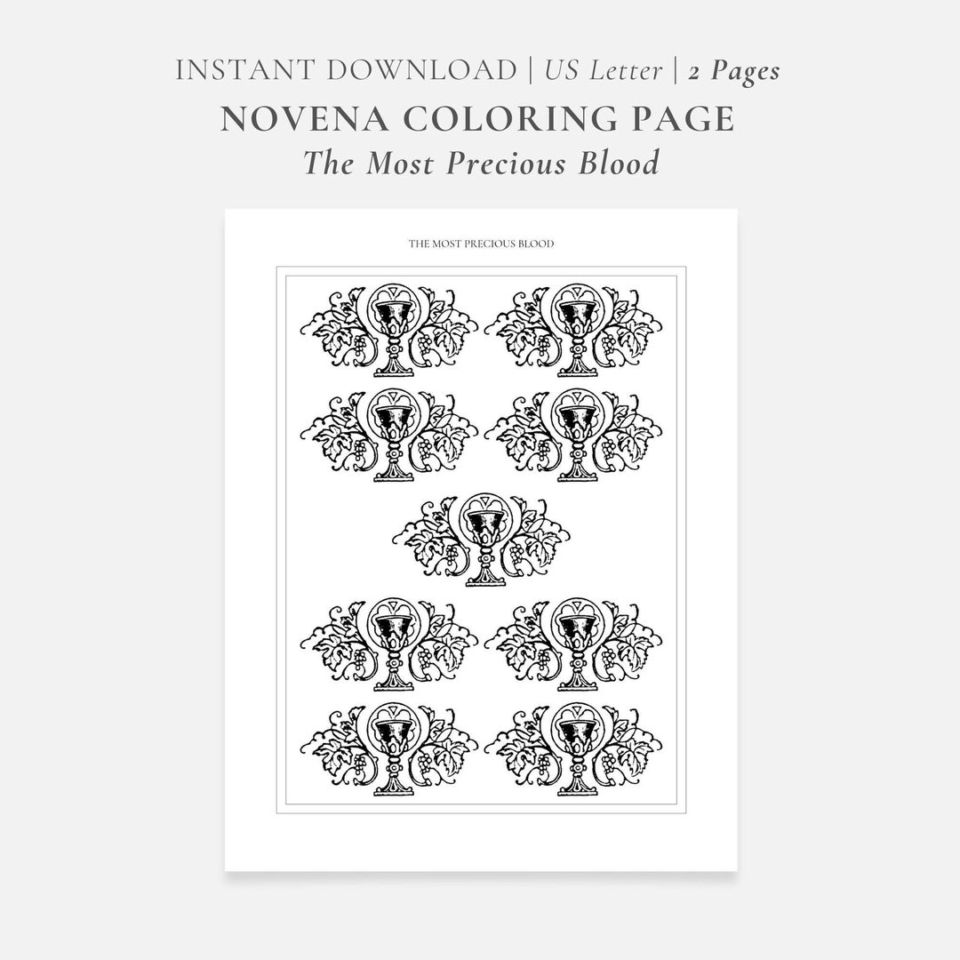 Most Precious Blood of Jesus Novena Tracker Traditional Catholic ...