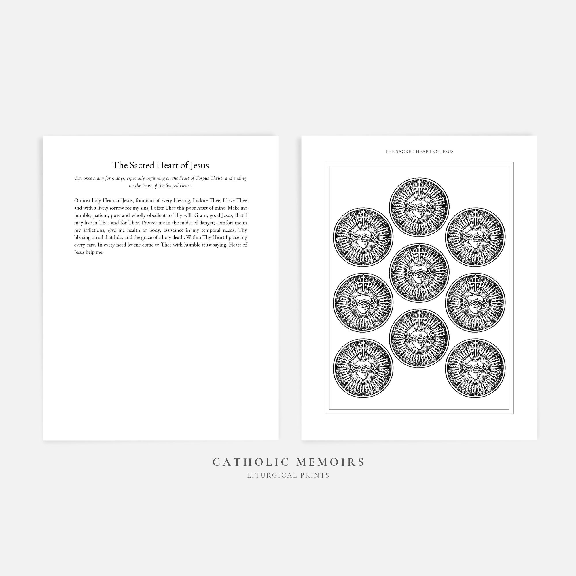 Sacred Heart of Jesus Novena Tracker Traditional Catholic Coloring ...