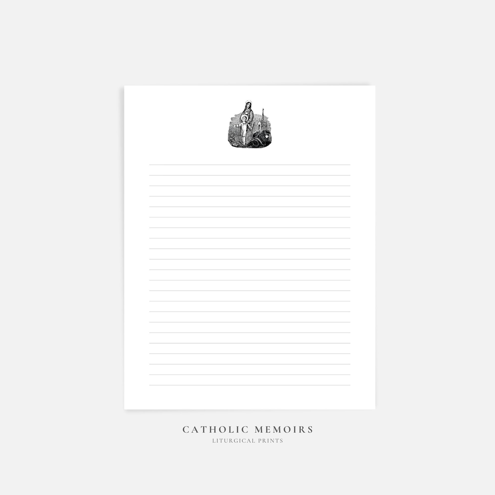 Mary and Child Jesus | Catholic Printable Note Paper Stationery | US ...