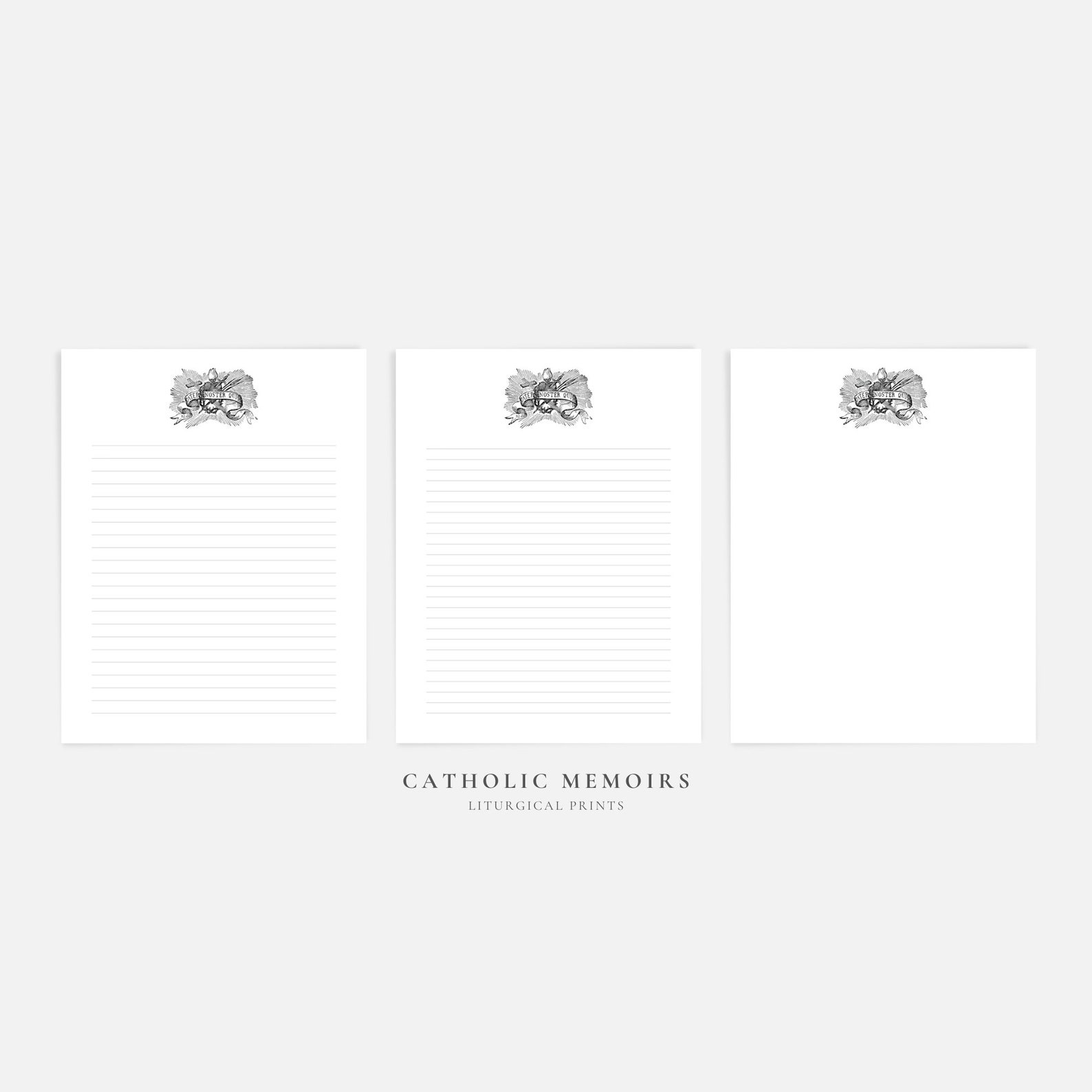 Pater Noster, Our Father | Catholic Printable Note Paper Stationery ...