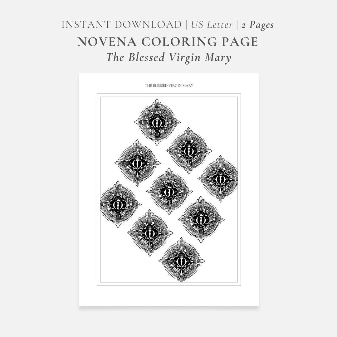 Holy Name of Mary Novena Tracker Traditional Catholic Coloring ...