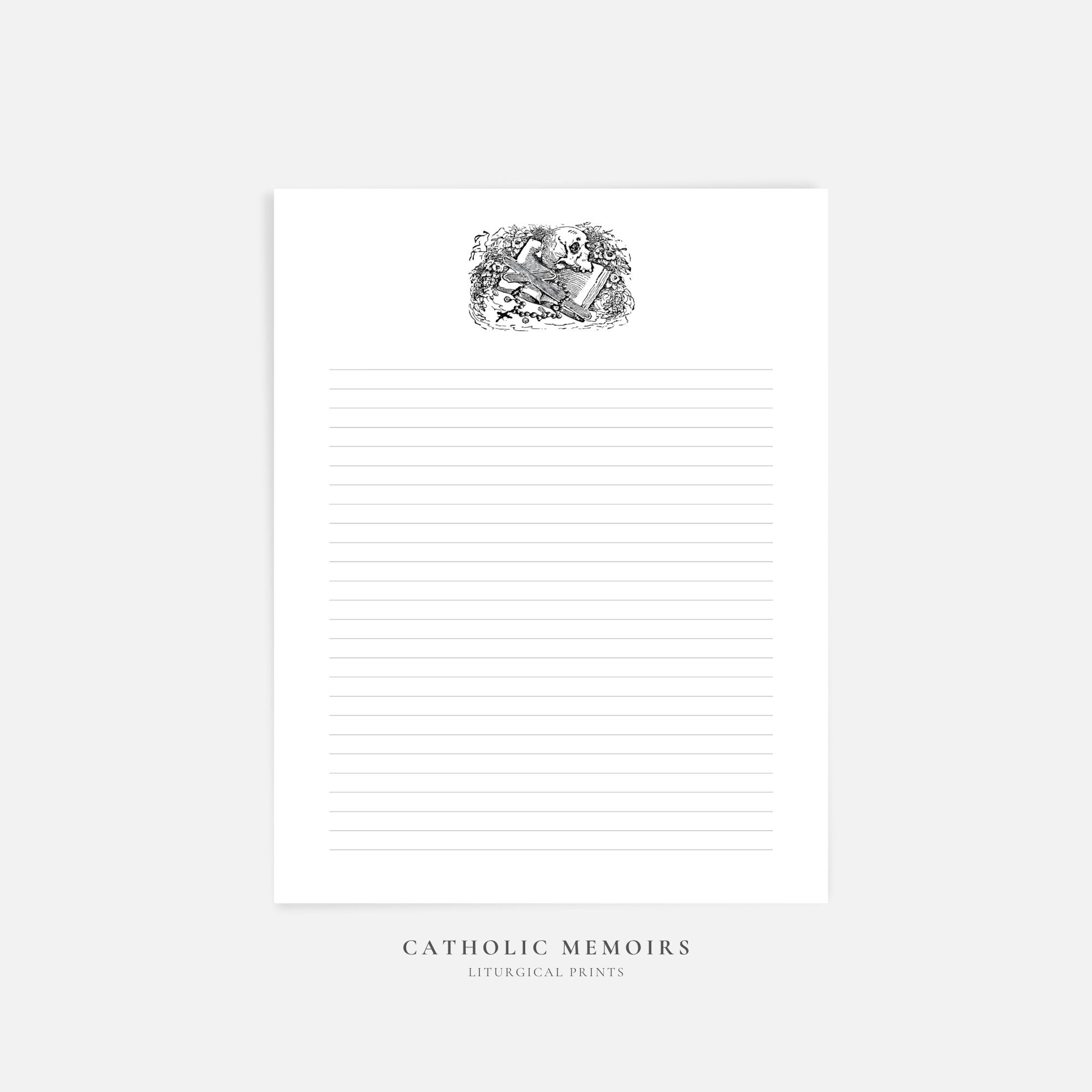 Memento Mori | Catholic Printable Note Paper Stationery | US Letter 8 ...