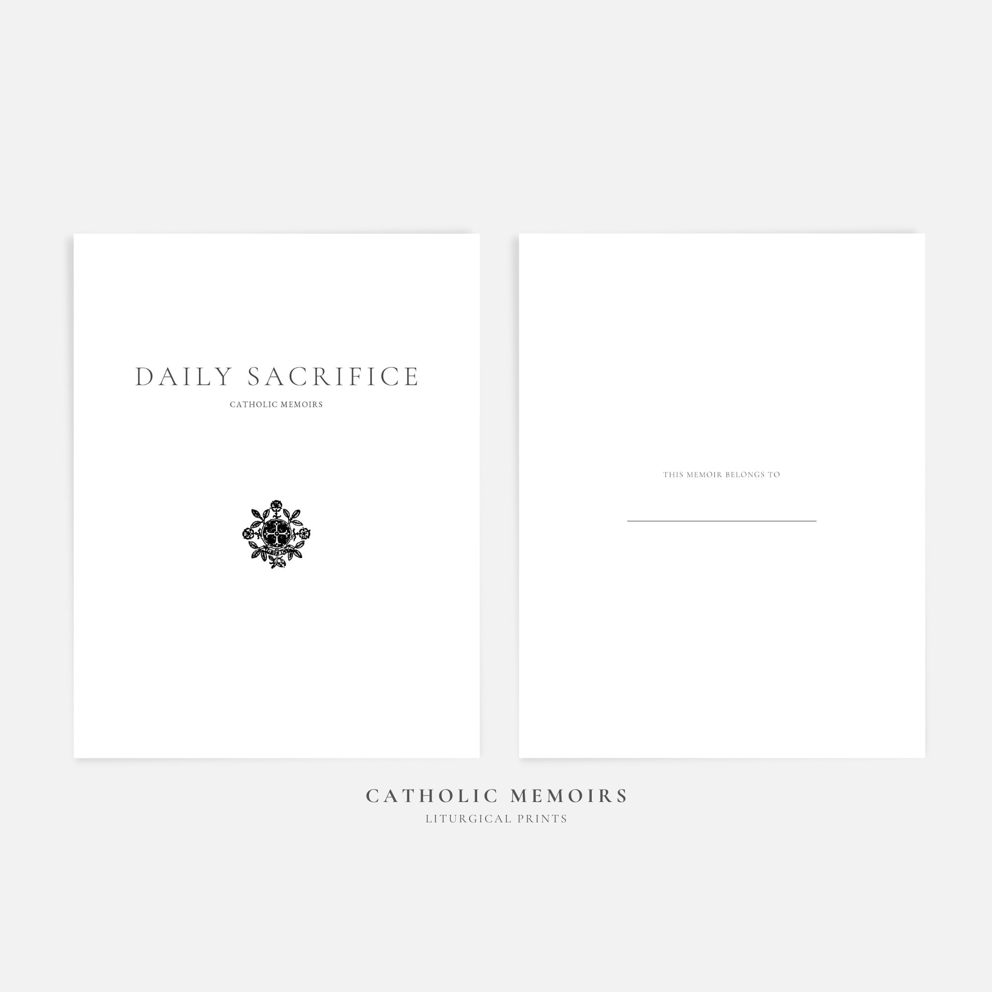 Daily Sacrifice Catholic Journal Worksheet Printable Planner Inserts ...