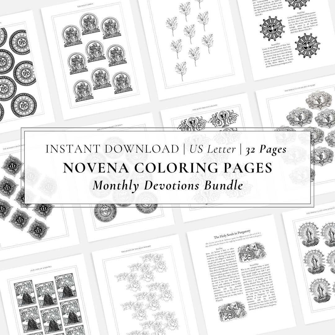 Monthly Novena Tracker Catholic Printable Coloring Pages, Liturgical ...