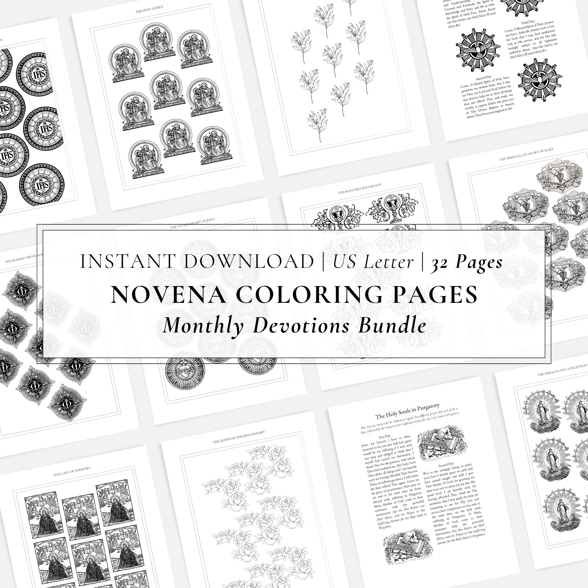 Monthly Novena Tracker Catholic Printable Coloring Pages, Liturgical ...