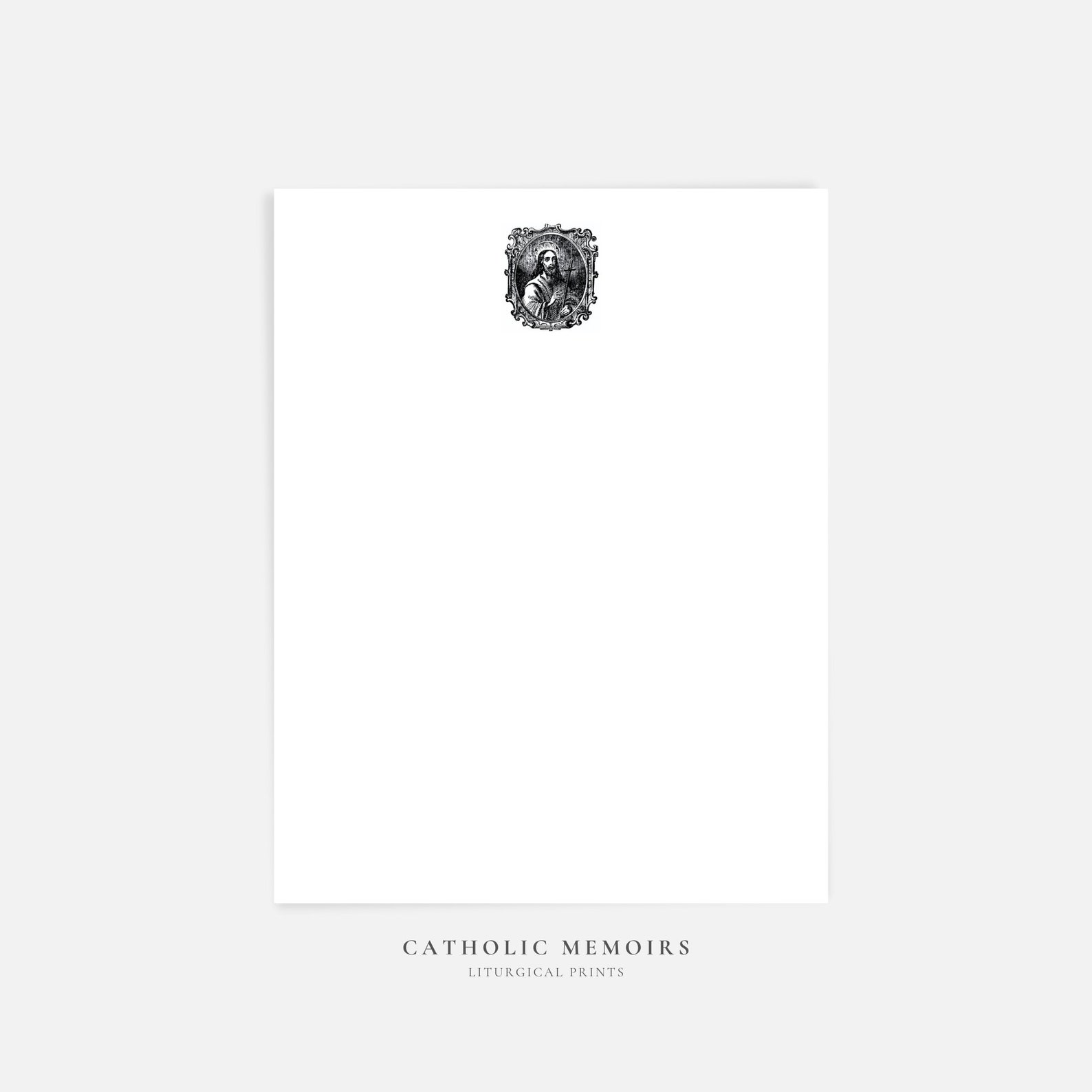 Jesus With Ornate Frame | Catholic Christian Printable Note Paper ...