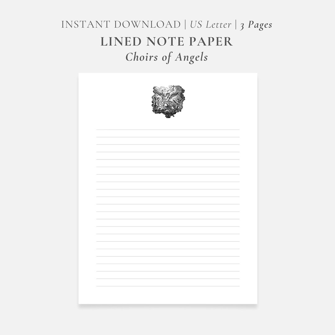 Choir of Angels | Catholic Printable Note Paper Stationery | US Letter ...