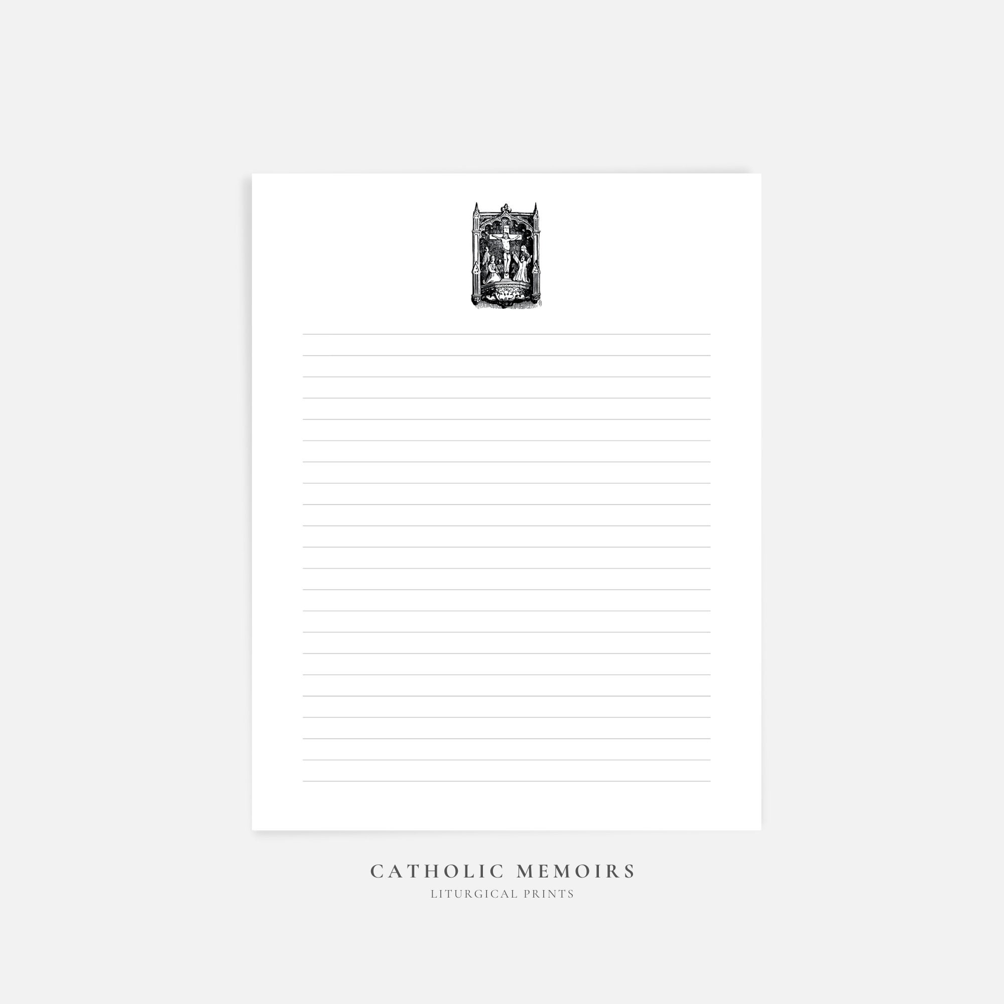 Crucifixion of Jesus | Catholic Printable Note Paper Stationery | US ...