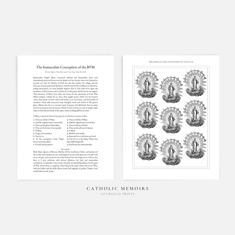 Immaculate Conception Novena Tracker Coloring Worksheet, Printable ...
