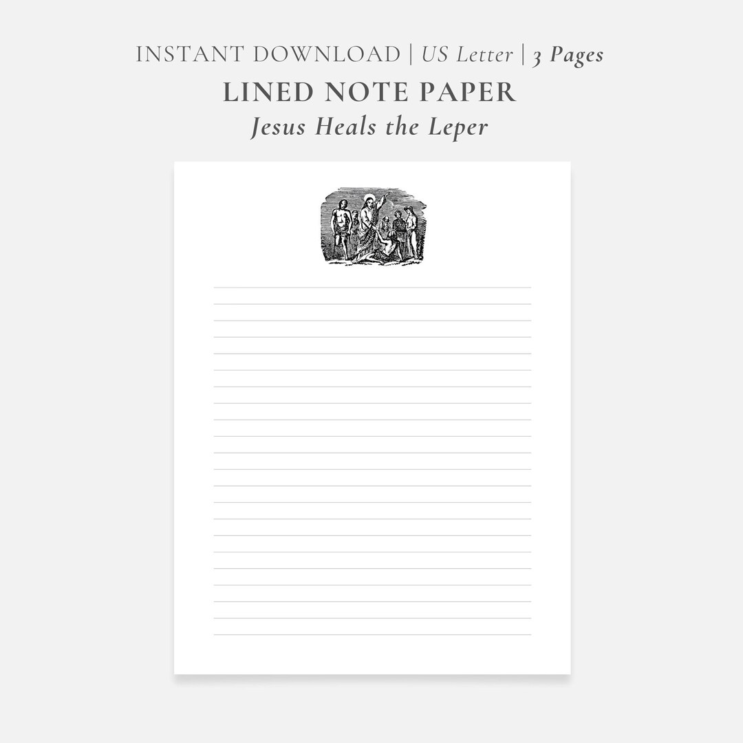 Jesus Heals the Leper | Catholic Printable Note Paper Stationery | US ...